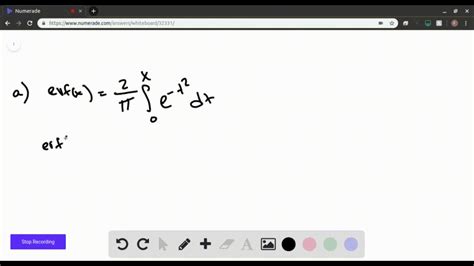 Solvedthe Error Function Erfx2√π ∫0x E T2 D T Is Used In