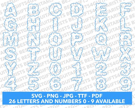 Cloud Font Svg Cloud Font For Cricut Cloud Font Svg Png  Ttf Pdf Cloud Font For Canva