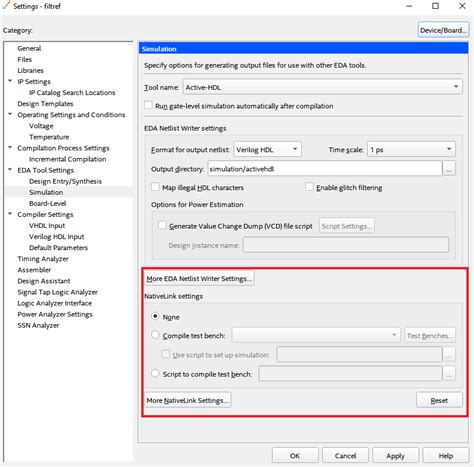 starting active hdl as the default simulator in intel® quartus® prime