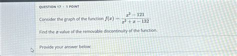 Solved Question 17 1 ﻿pointconsider The Graph Of The