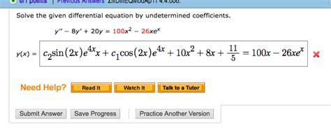 Solved Solve The Given Differential Equation By Undetermined