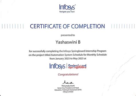 Yashaswini B On Linkedin Infosysspringboard Infysbinternship Webdevelopment Internship