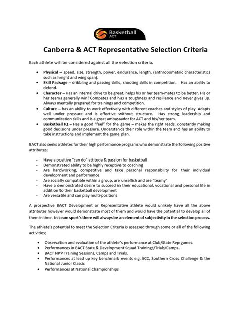 Canberra Act Representative Selection Criteria Pdf Pdf Psychology