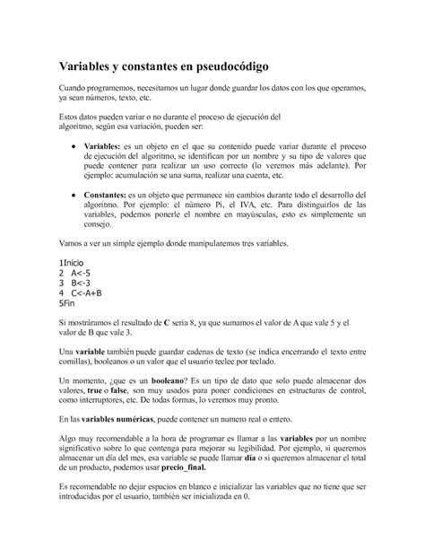 Calaméo Pseudocódigo Y Pseint