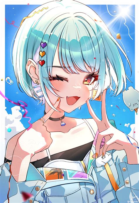 Hana S Shiranami Ramune Shiranami Ramune 1st Costume Vspo Highres 1girl 3 Bare