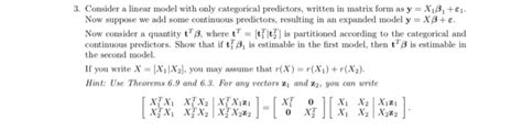 3 Consider A Linear Model With Only Categorical