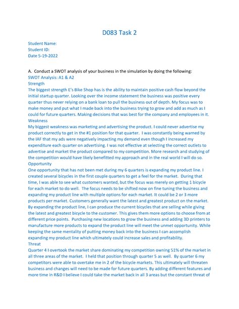 D Task Studocu Competent D Task Babe Name Babe ID Date A