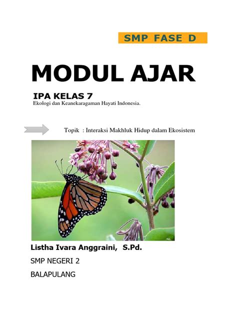 Modul Ajar Interaksi Antar Komponen Dalam Ekosistemremoved Pdf