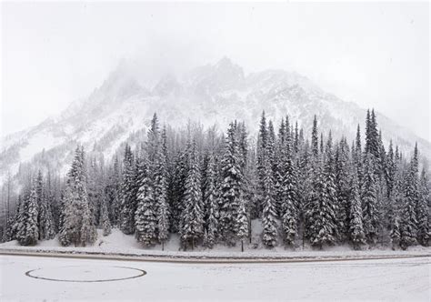 Harsh Winter Conditions At The Rogers Pass National Historic Sit Stock