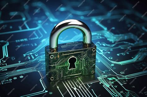 Premium Photo Security Concept Lock Icon With Circuit Board On Technology Background Cyber