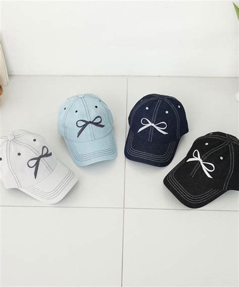 비블라썸 Bc1542 리본 스티치 데님 볼캡 야구모자 산책모자 테니스모자 골프모자 데일리모자 에이블리