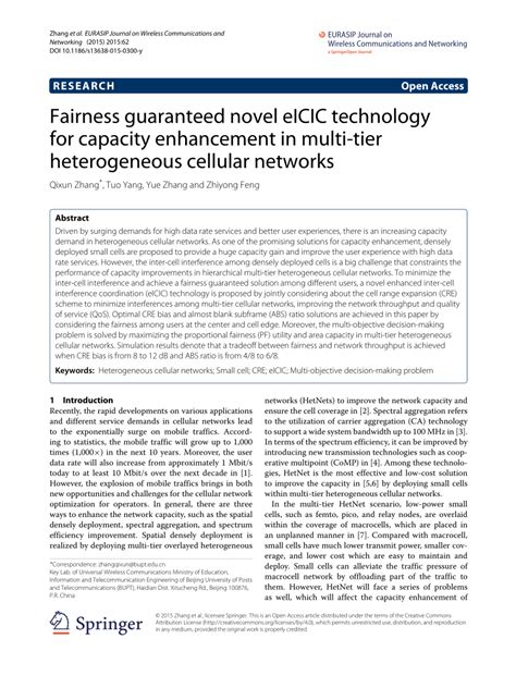 Pdf Fairness Guaranteed Novel Eicic Technology For Capacity Enhancement In Multi Tier