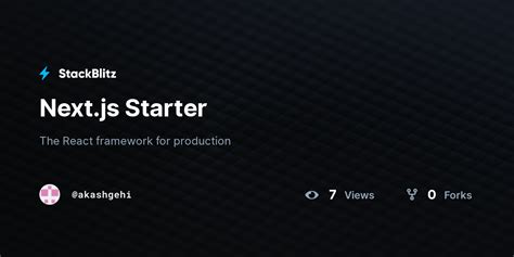 Nextjs Starter Stackblitz