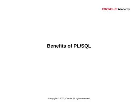 Pdf Benefits Of Plsql Hohly