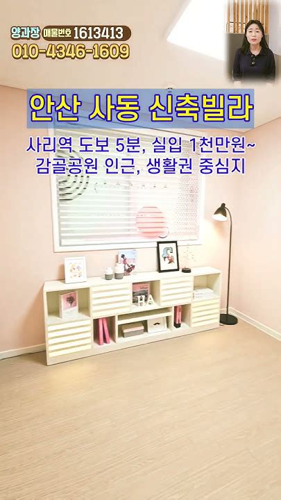 안산신축빌라 사리역 도보 5분 감골공원 대동서적 사동 3룸 Youtube