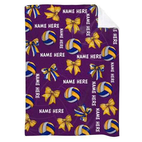 Personalized Volleyball Blanket For Girls Custom Name Volleyball