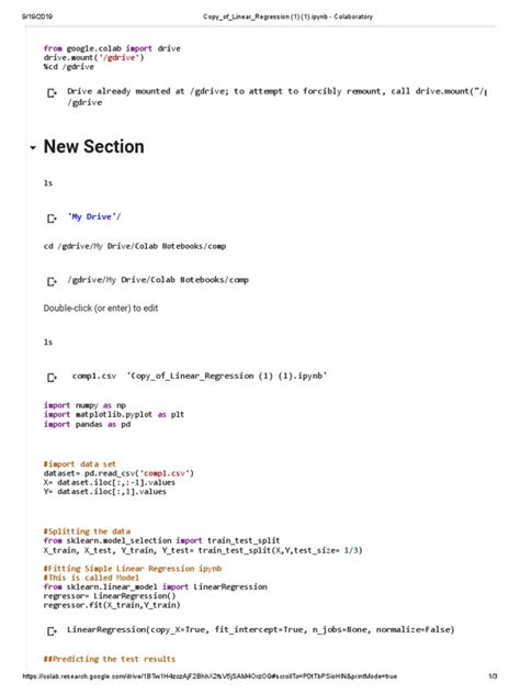 Copy Of Linear Regression 1 1 Ipynb Colaboratory Pdf Pdf