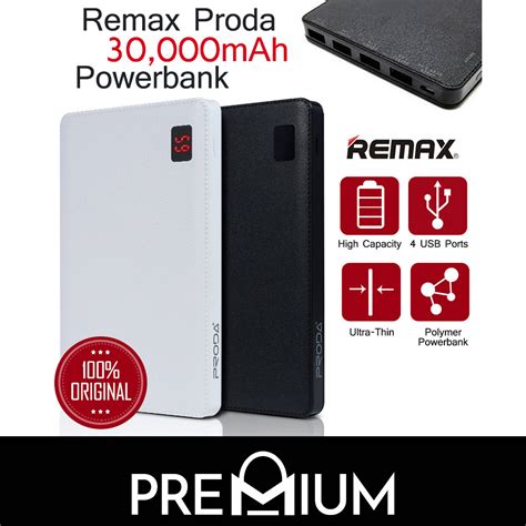 Buy Remax Proda 30000 Mah Powerbank Portable Charger With 4 Ports For