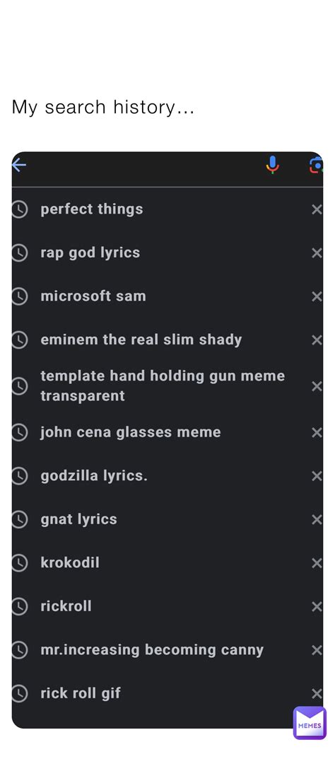 My Search History User Memes