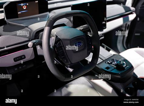 The Interior Of The 2026 Subaru Solterra Is Seen At The Subaru Press