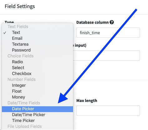 Datetime Picker Fields Quickadminpanel