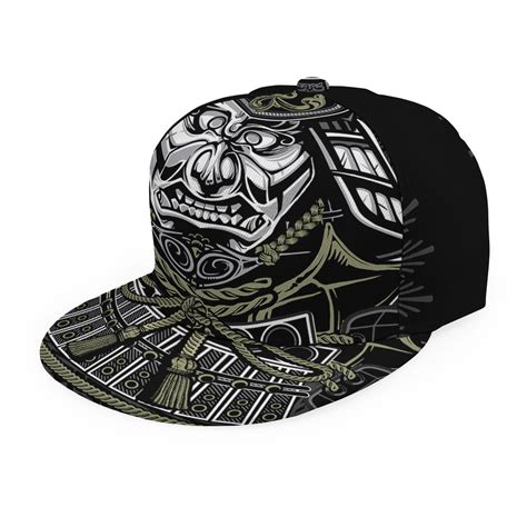 Japanese Samurai Warrior Print Snapback Cap Gearfrost