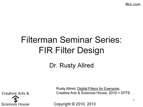 The Filterman Blog Digital Filter University Course VI FIR Filters