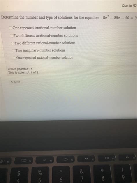 Solved Due In 52 Determine The Number And Type Of Solutions