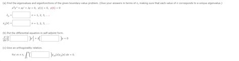 Solved A Find The Eigenvalues And Eigenfunctions Of The