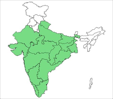 Geo Distribution Map For Pterocarpus Marsupium Roxb In India Ved D K