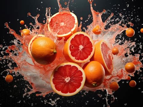 Premium Ai Image An Explosion Of Red Orange With Slices