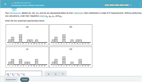 solved o descriptive statistics comparing means without