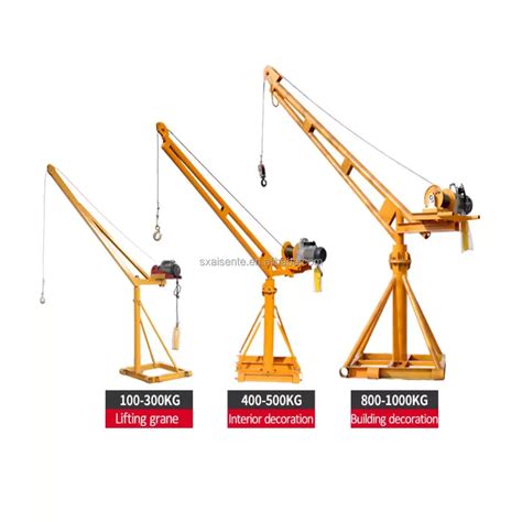 360 Degree Rotation 500kg 1000kg 2000kg Small Outdoor Use Small Engine Crane Building Material