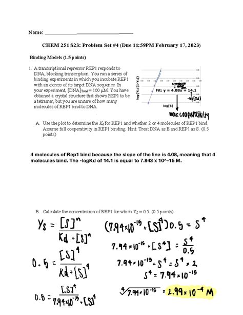 Problem Set Name CHEM S Problem Set Due PM February Binding