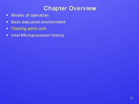 Chapter Overview Modes Of Operation Intel Microprocessor Early