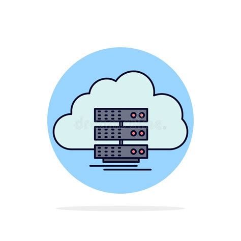 Cloud Storage Computing Data Flow Flat Color Icon Vector Stock Vector Illustration Of