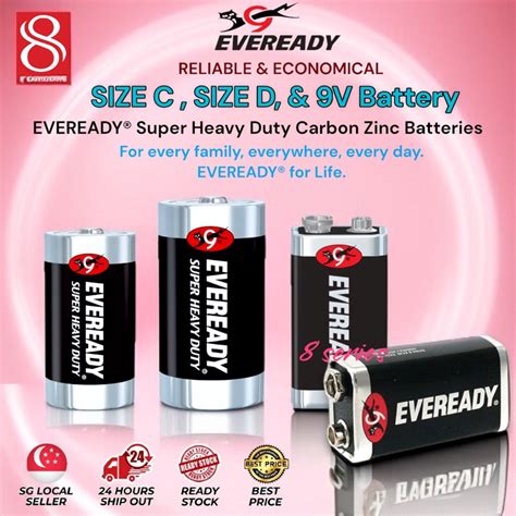 Eveready Super Heavy Duty Battery Size C R14 Size D Lr20 1 5v