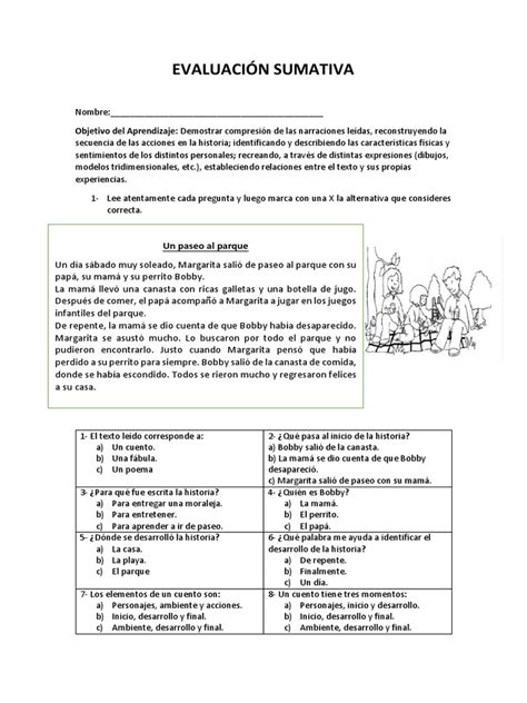 Evaluación Sumativa Pdf