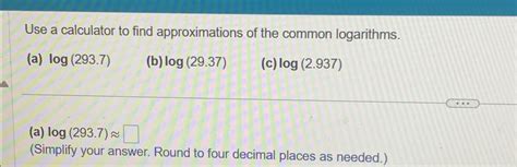 Solved Use A Calculator To Find Approximations Of The Common