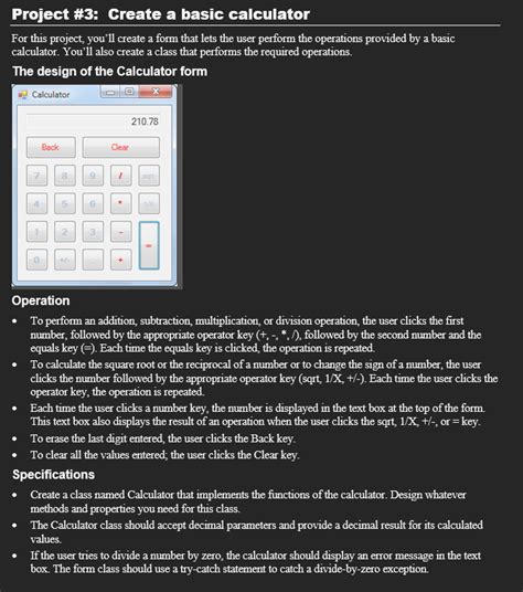 solved project 3 create a basic calculator for this