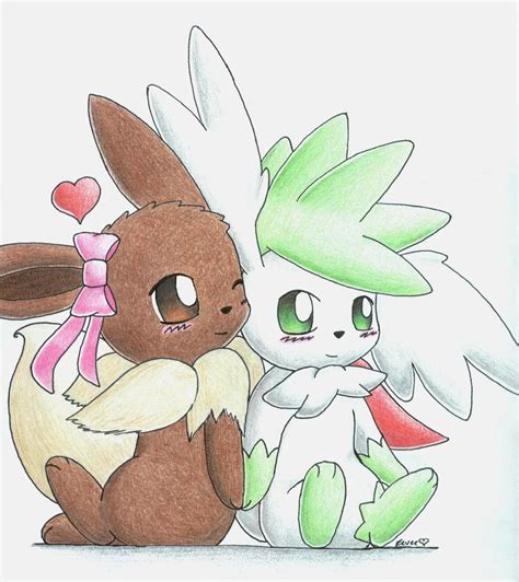 Eevee And Shaymin Pokémon Fan Art 20307197 Fanpop