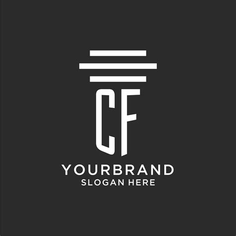 Cf Initials With Simple Pillar Logo Design Creative Legal Firm Logo 27522011 Vector Art At Vecteezy