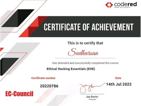 Sudharsan D On Linkedin Codered Eccouncil Ethicalhacking