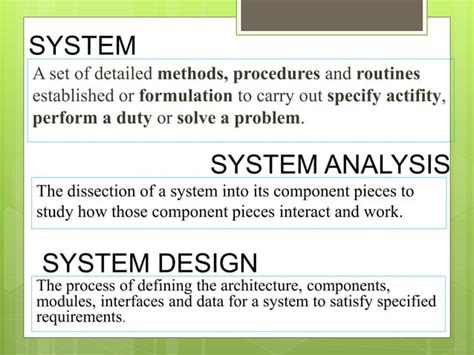 Systems Analysis And Design Ppt