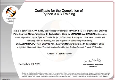 Ajay Patil On Linkedin Successfully Completed Python 343 Training