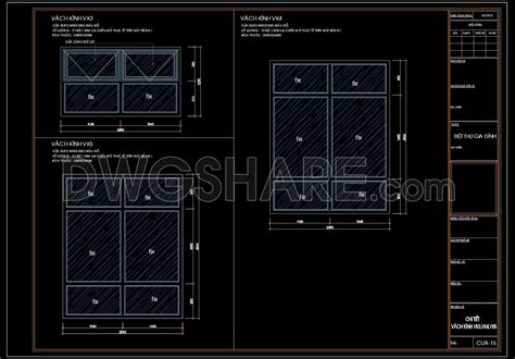 437 Detailed Autocad Drawings Of Doors Windows For Download