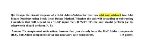 solved q4 design the circuit diagram of a 5 bit