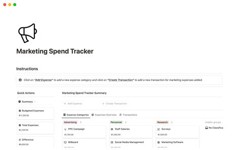 Marketing Spend Tracker Template Notion Marketplace