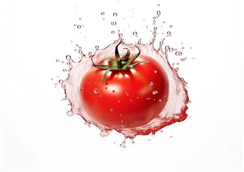 Premium Ai Image Tomatoes And Water Splash Of Water On Tomatoes