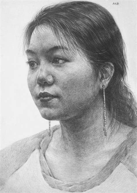 소녀 얼굴 연필 드로잉 인체 소묘 일산 후아유 미술학원